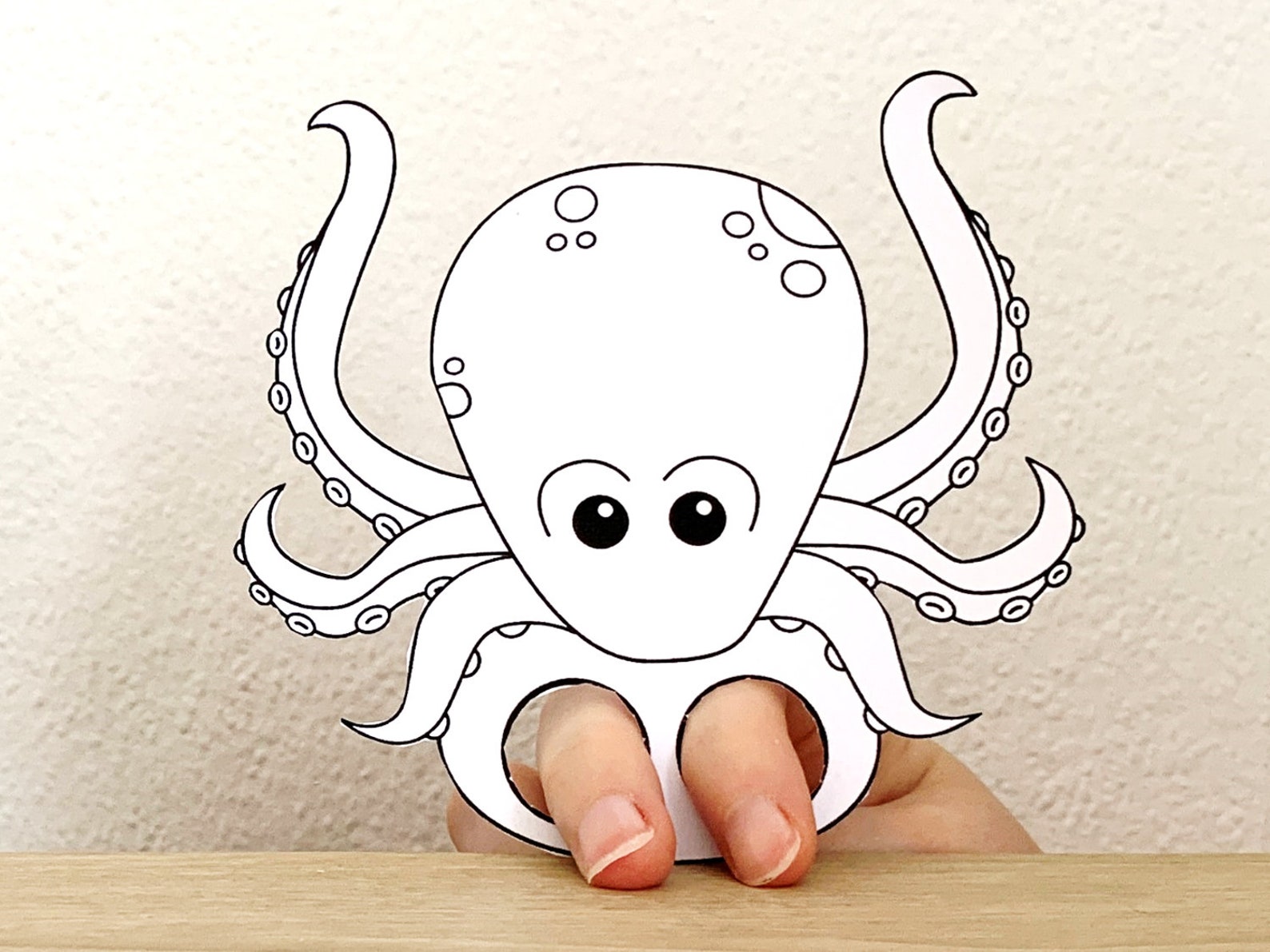 Octopus Paper Craft Printable Ocean Sea Animal Finger Puppet - Etsy
