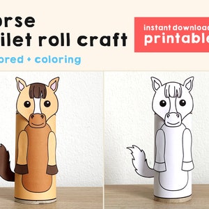 Horse Pony Toilet Paper Roll Craft Farm Animal Party Coloring - Etsy