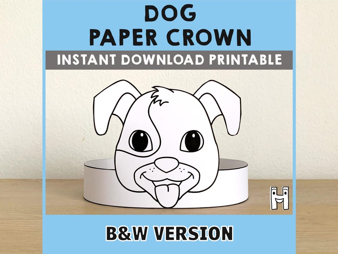 Dog Paper Crown Headband Pet Animal Coloring Printable Kids Craft Puppy ...