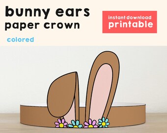 Bunny Paper Crown Printable - Etsy UK