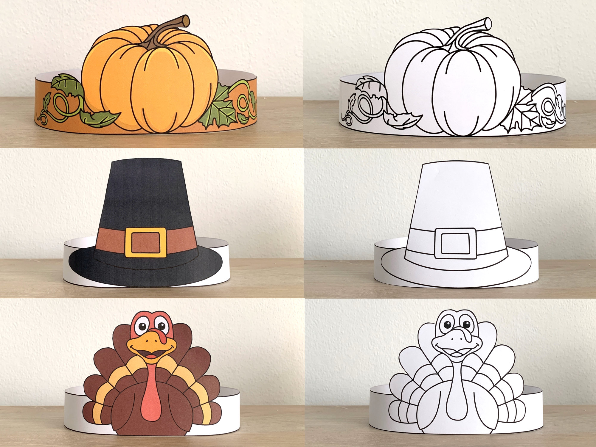 Thanksgiving Paper Crowns Activity Printable Kids Craft Hats - Etsy