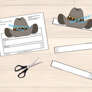 Cowboy Hat Paper Crown Party Printable Kids Craft Wild West Outlaw ...