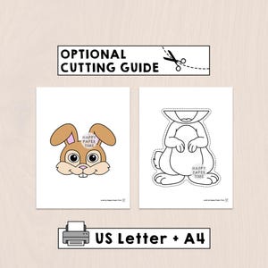 Rabbit Bunny Paper Bag Puppet Printable Pet Farm Animal Craft Activity ...