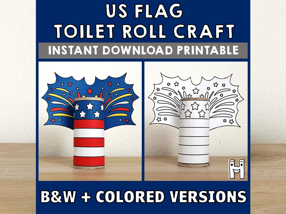 US Flag Toilet Paper Roll Craft America Symbol 4th of July United ...