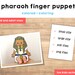 Pharaoh Paper Craft Printable Ancient Egypt Finger Puppet Kids Craft ...