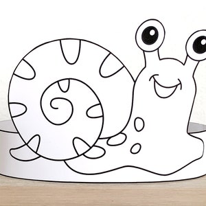 Snail Paper Crown Headband Party Coloring Printable Kids Craft Bug ...
