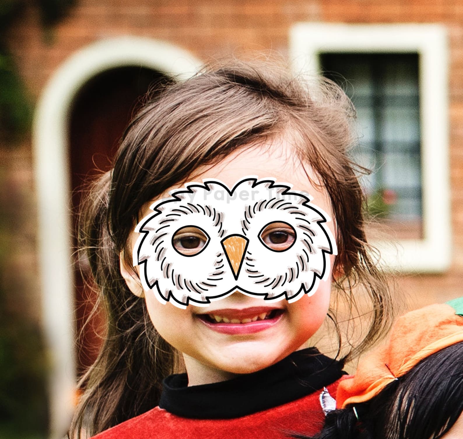 Snowy owl mask Paper craft costume diy Polar Animal mask | Etsy