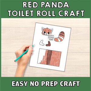 Red Panda Toilet Paper Roll Craft Asian Animal Jungle Party Coloring ...