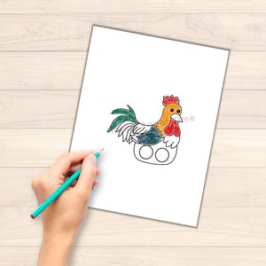 Rooster Paper Craft Printable Farm Animal Finger Puppet Kids Craft Farm ...