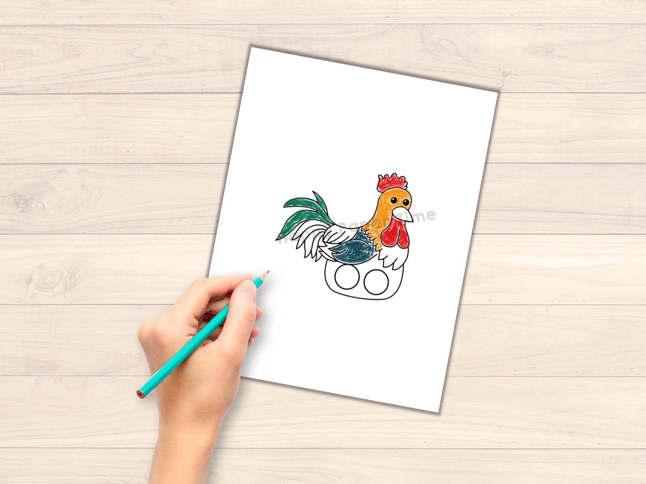 Rooster Paper Craft Printable Farm Animal Finger Puppet Kids - Etsy