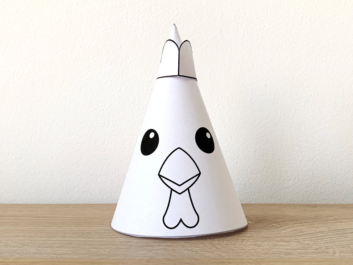 Chicken Party Hat Paper Printable Template Print Out Farm | Etsy