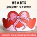 Hearts Valentine Paper Crown Party Activity Printable Kids Easy Craft ...