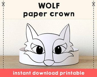 Wolf Paper Crown Printable - Etsy