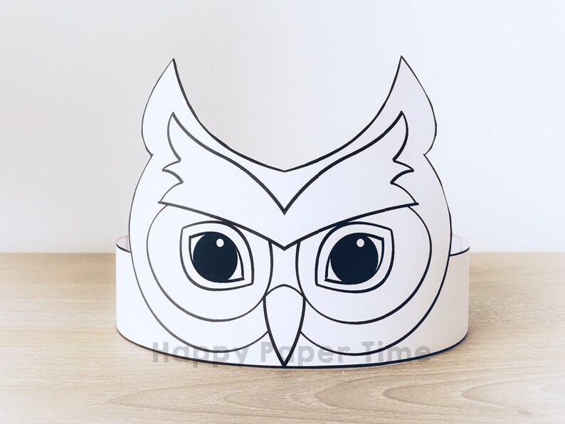 Owl Paper Crown Activity Printable Kids Craft Woodland Forest | Etsy