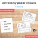 Astronomy Paper Crowns Coloring Sun Rainbow Moon Cloud Shooting Stars ...