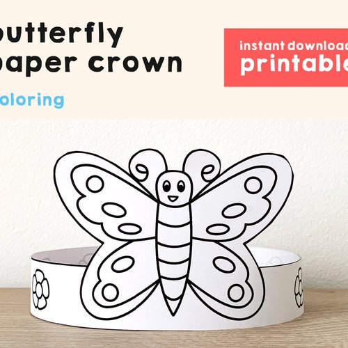 Tiger Ears Paper Crown Headband Party Coloring Printable Kids - Etsy