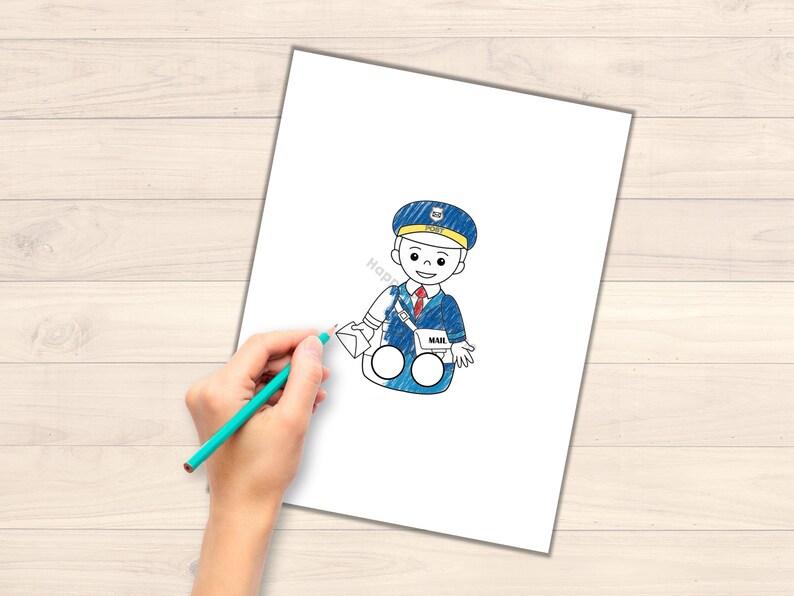 Postman Paper Craft Printable Community Helper Finger Puppet - Etsy