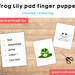 Frog Puppet Paper Craft Printable Pond Animal Finger Puppet Kids Craft ...