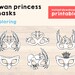 Swan Princess Party Printable Masks Fairytale Kids Party Mask - Etsy