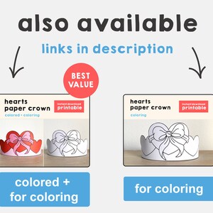 Hearts Valentine Paper Crown Party Activity Printable Kids Easy Craft ...