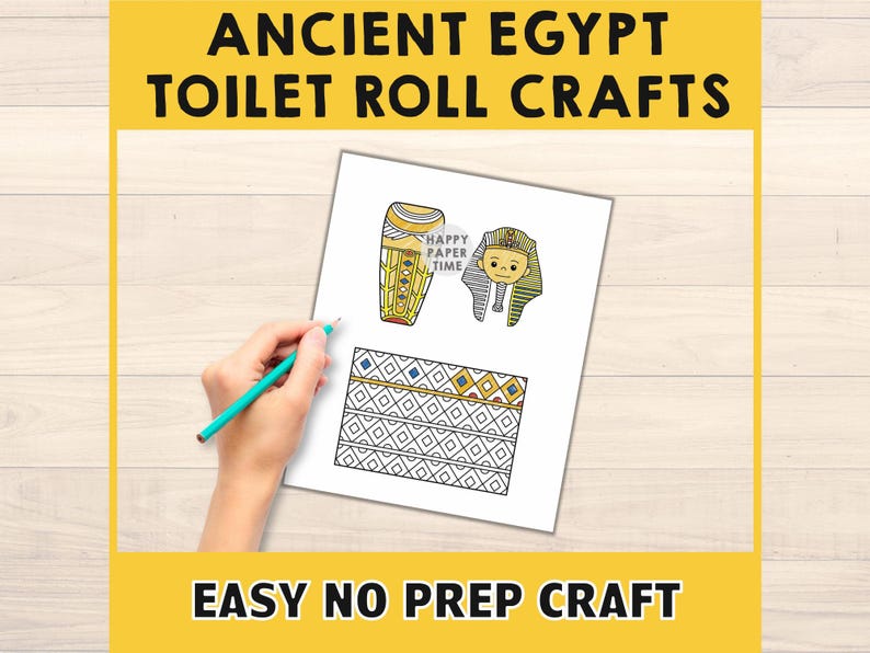 Ancient Egypt Toilet Paper Roll Craft History Archeology Party Coloring ...