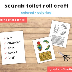 Scarab Toilet Paper Roll Craft Ancient Egypt Party Coloring Printable ...