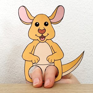 Kangaroo Paper Craft Printable Australian Animal Finger Puppet Kids ...