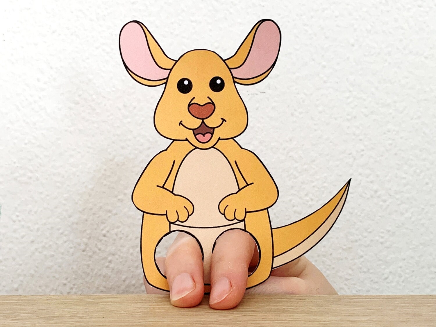 Kangaroo Paper Craft Printable Australian Animal Finger Puppet - Etsy
