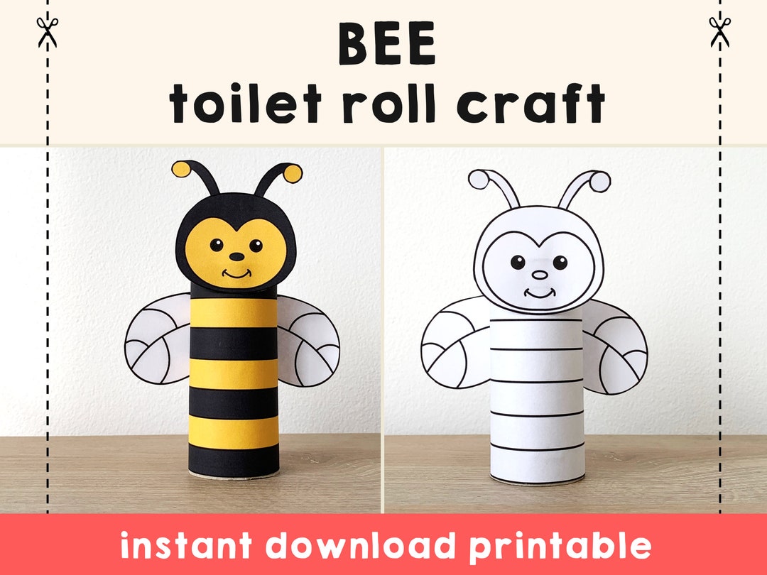 Bee Toilet Paper Roll Craft Bugs Insects Party Coloring Printable ...