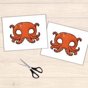 Octopus Mask Template Costume Kids Diy Ocean Sea Animal Party Fun Favor ...