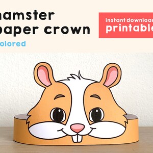 Hamster Paper Crown Headband Pet Animal Printable Kids Craft Rodent ...