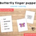 Butterfly Paper Craft Printable Finger Puppet Template Kids Craft ...