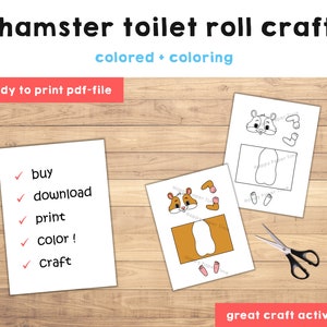 Hamster Toilet Paper Roll Craft Rodent Pets Animal Party Coloring ...