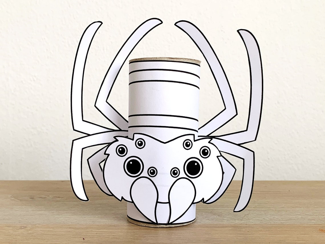 Spider Toilet Paper Roll Craft Bugs Insects Party Coloring - Etsy