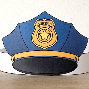 Police Cap Hat Paper Crown Party Pretend Play Printable Kids Craft ...