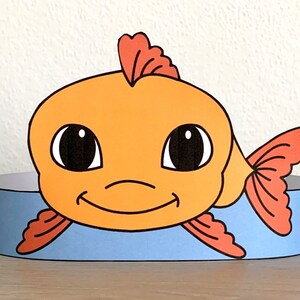 Goldfish Paper Crown Headband Pet Animal Printable Kids Craft Fish ...