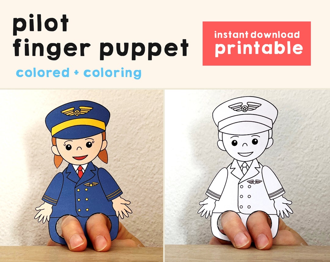 Pilot Paper Craft Printable Community Helper Finger Puppet Kids Craft ...