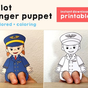 Pilot Paper Craft Printable Community Helper Finger Puppet Kids Craft ...
