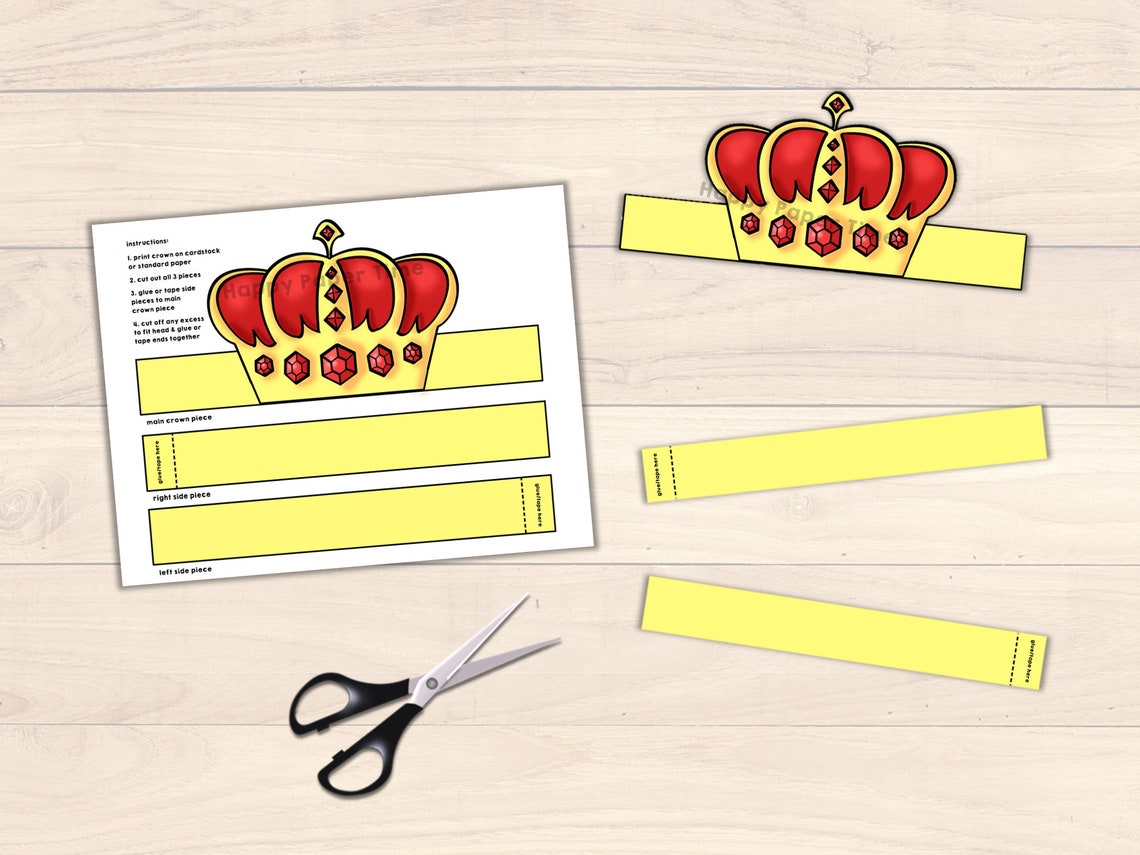 Prince Paper Crown King Royal Printable Kids Craft Prince - Etsy