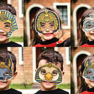 Ancient Egypt Masks Template Pharaoh Cleopatra Mummy Horus Anubis Bast ...