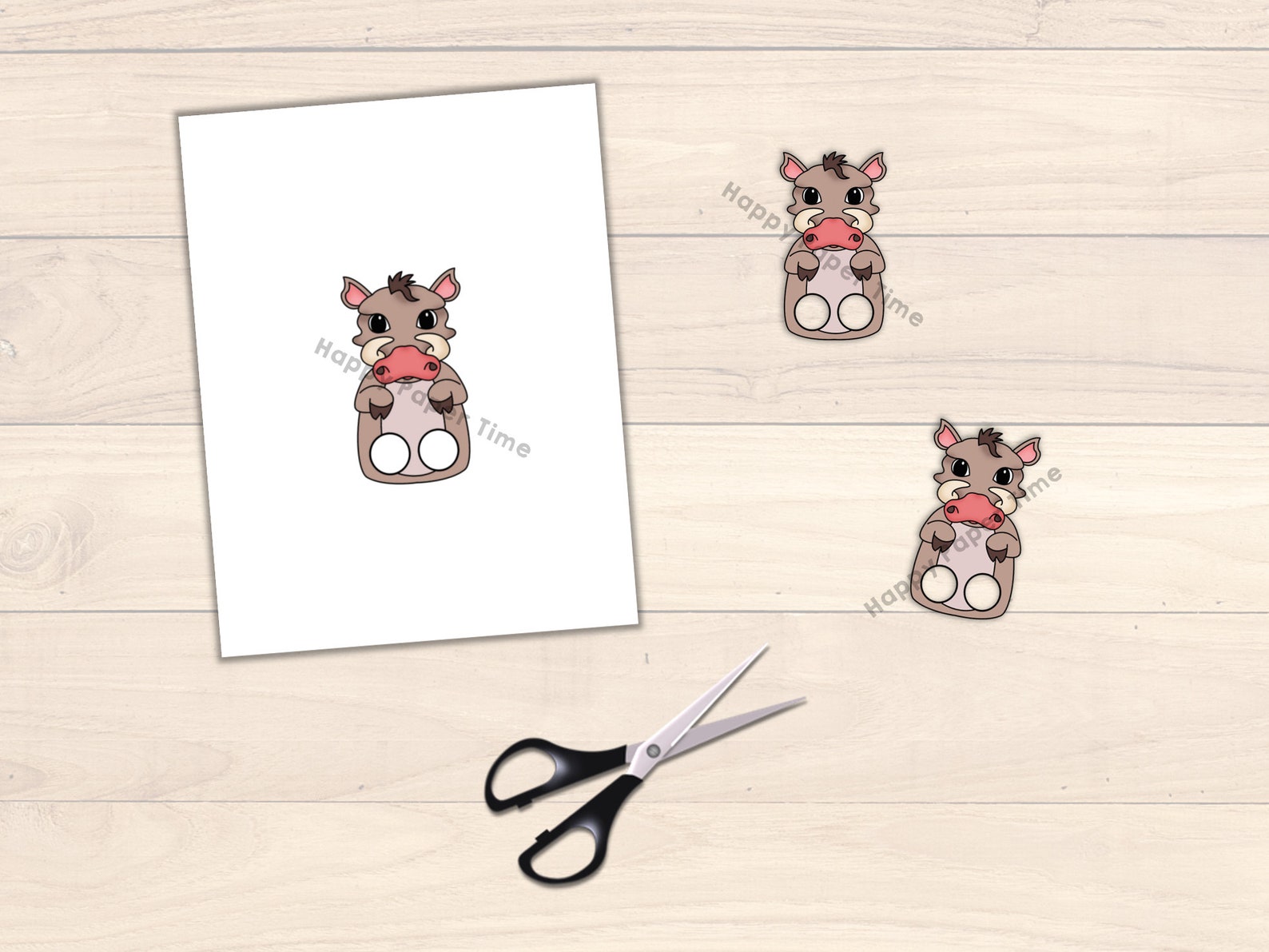 Warthog Paper Craft Printable African Animal Finger Puppet - Etsy