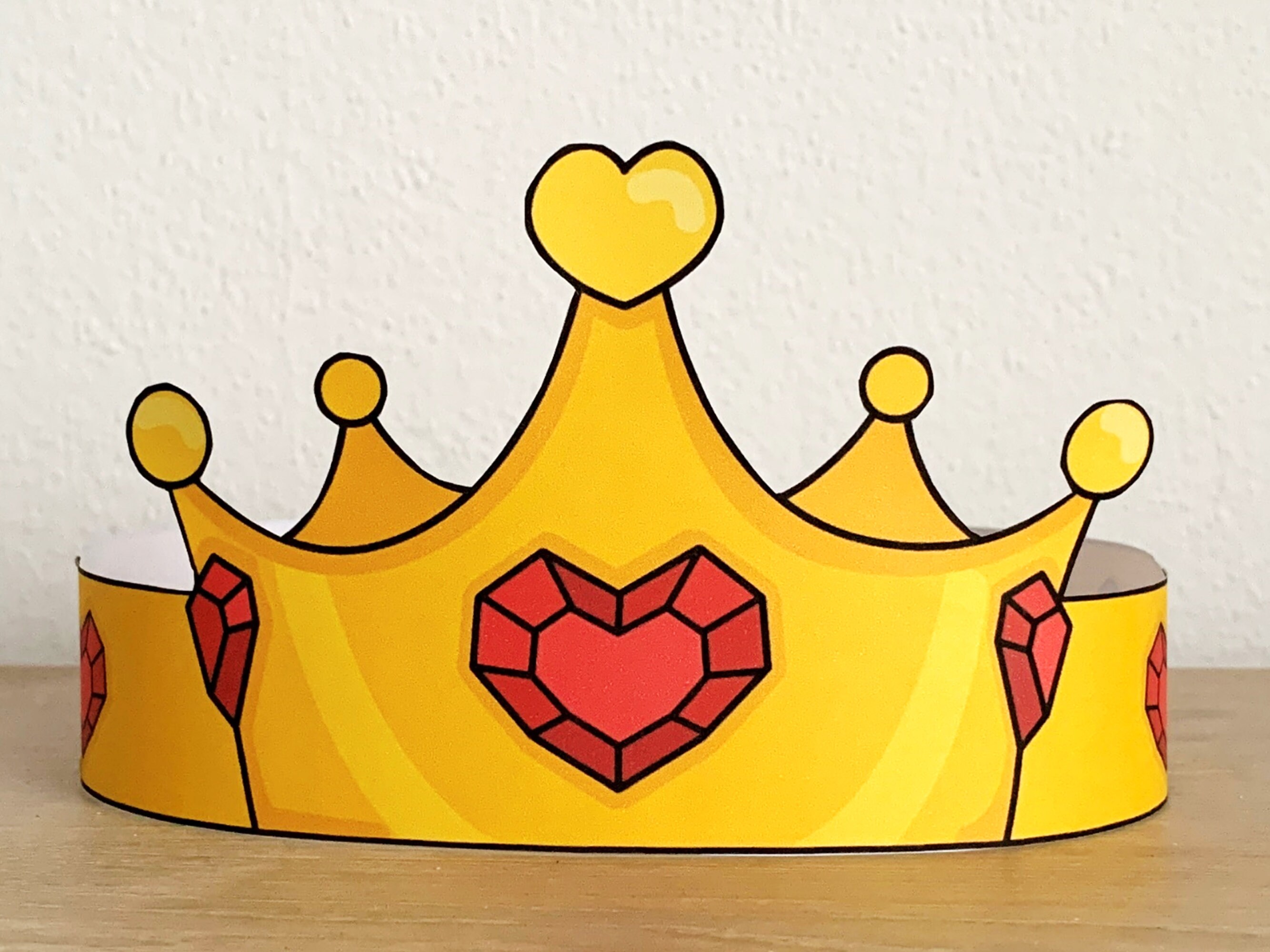 Heart Princess Paper Crown Party Activity Printable Kids Easy - Etsy