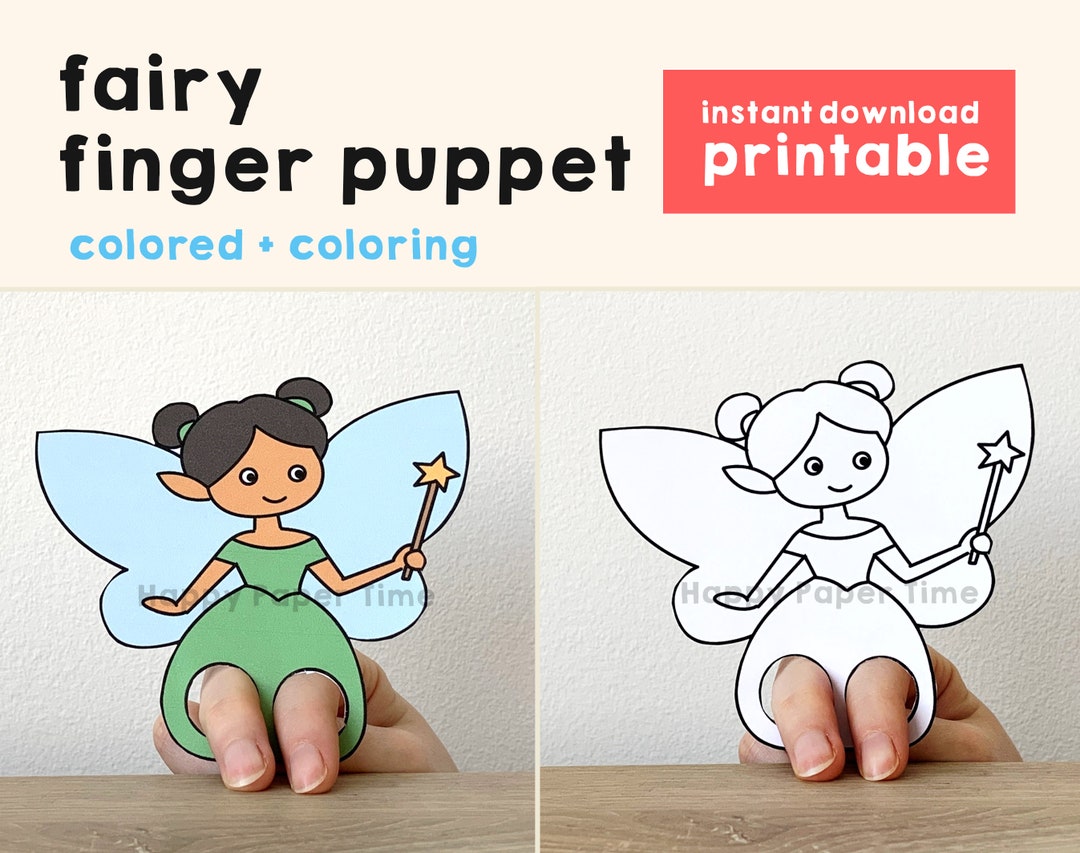 Fairy Paper Craft Printable Finger Puppet Template Kids Craft - Etsy