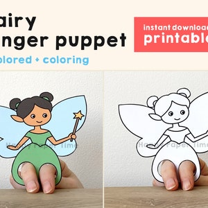 Fairy Paper Craft Printable Finger Puppet Template Kids Craft - Etsy