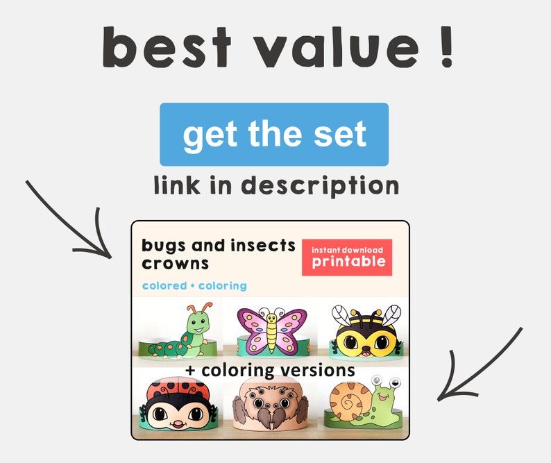 Ladybug Paper Crown Party Coloring Printable Kids Craft Insect - Etsy