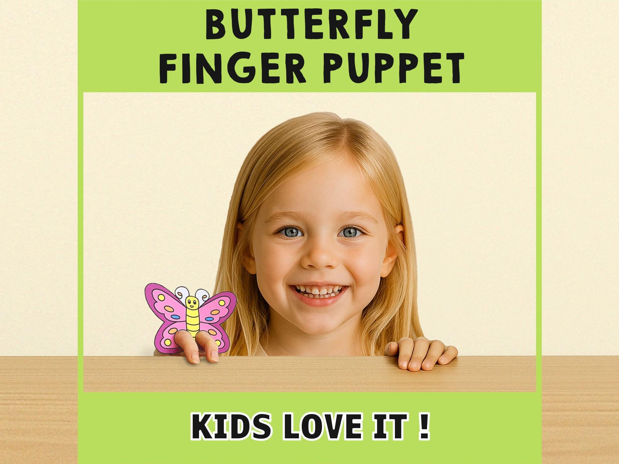 Butterfly Paper Craft Printable Finger Puppet Template Kids Activity ...