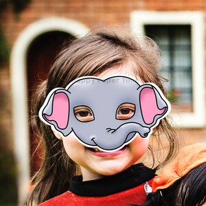 Elephant Mask Costume Animal Mask Printable Party Favor Asian Jungle ...