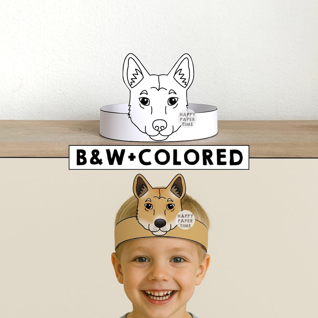 Dingo Paper Crown Australian Animal Template Coloring Activity ...