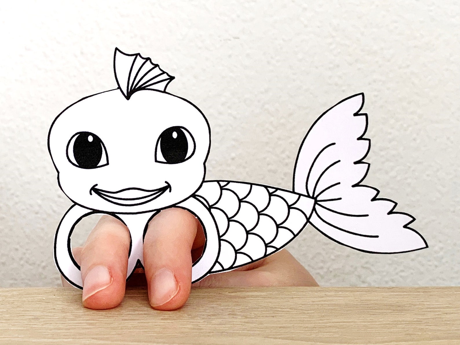 Fish Paper Craft Printable Ocean Animal Finger Puppet Kids - Etsy