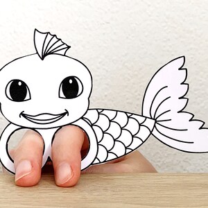 Fish Paper Craft Printable Ocean Animal Finger Puppet Kids Craft ...